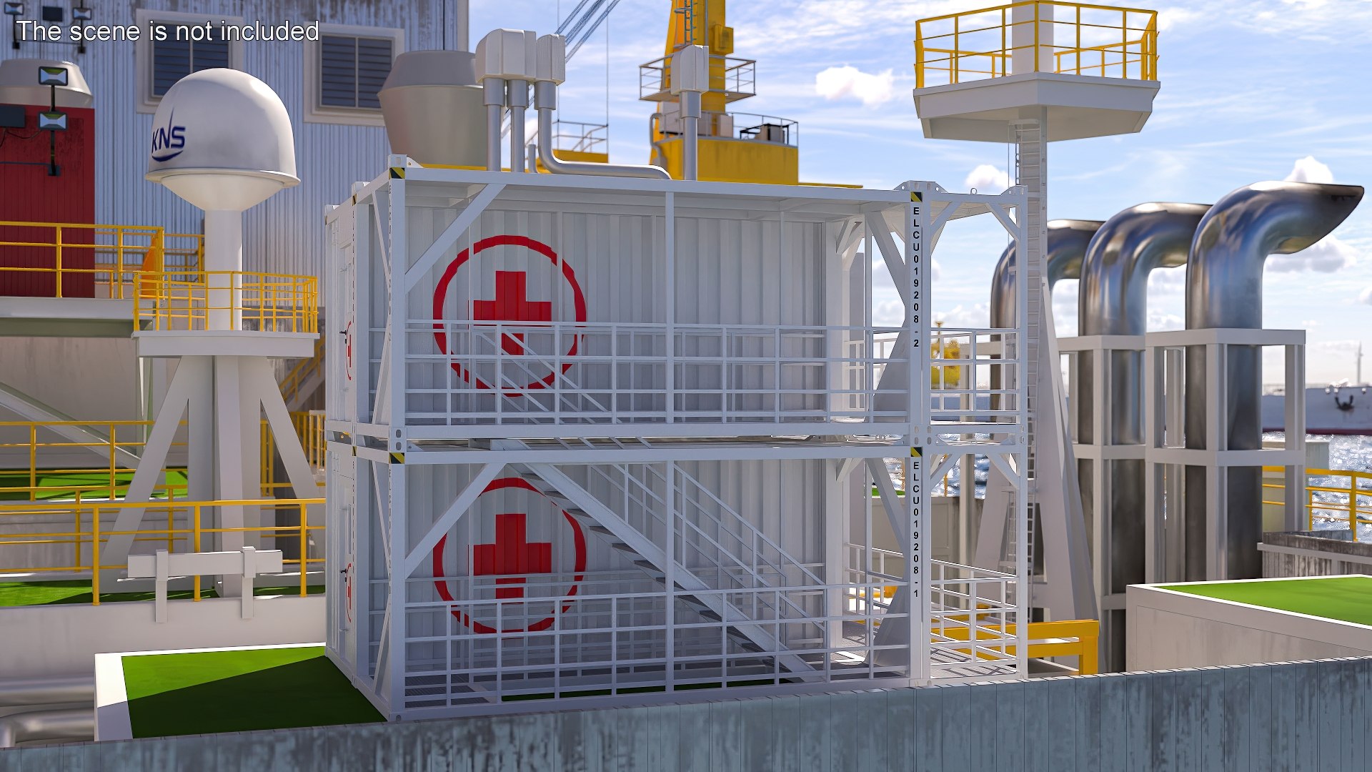 Container Walkway Platform Unit White 3D Model - TurboSquid 2433527