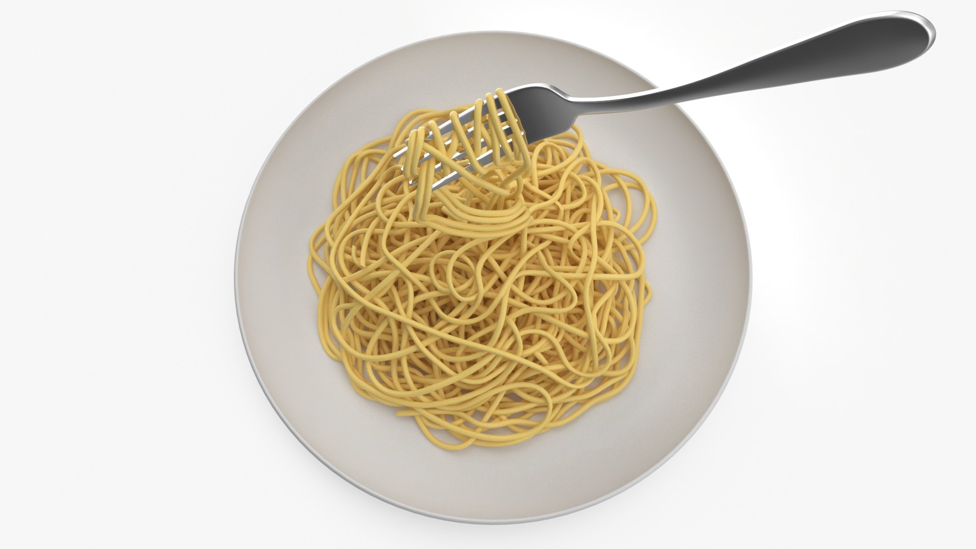 Cooked Spaghetti With Fork Model - TurboSquid 2180760