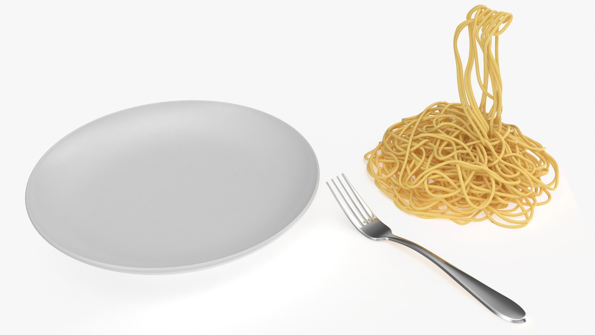 Cooked Spaghetti With Fork Model - TurboSquid 2180760