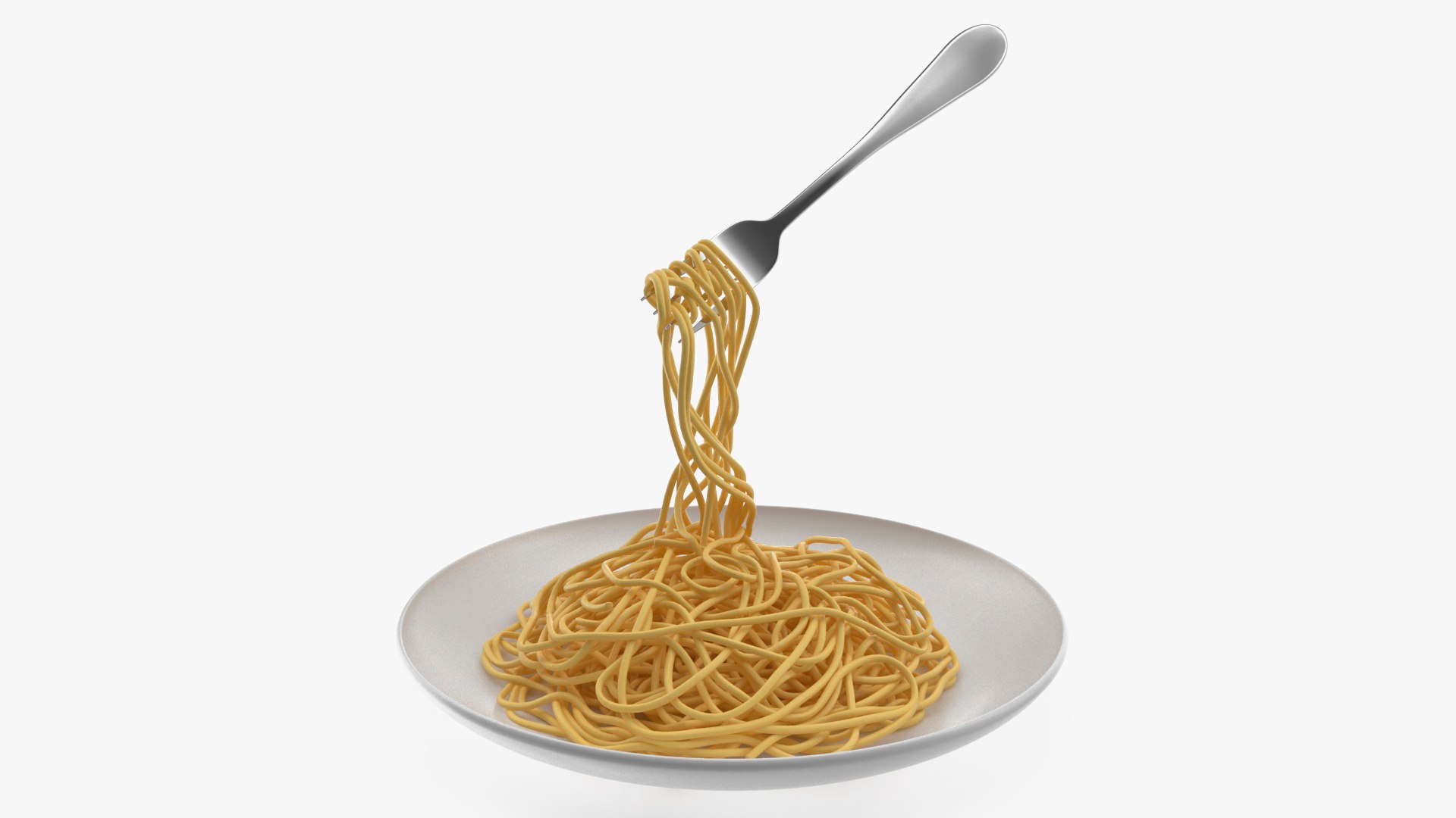Cooked Spaghetti With Fork Model - TurboSquid 2180760