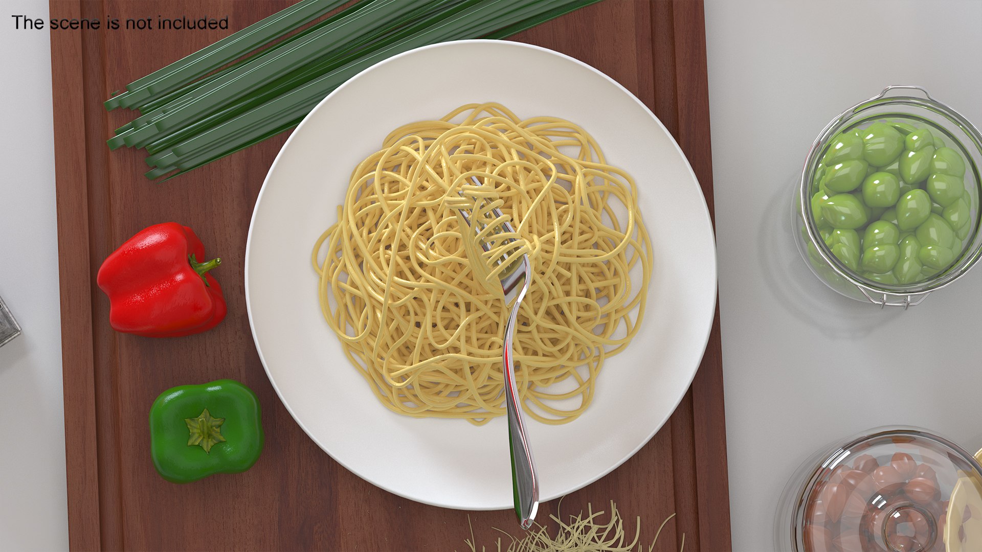 Cooked Spaghetti With Fork Model - TurboSquid 2180760