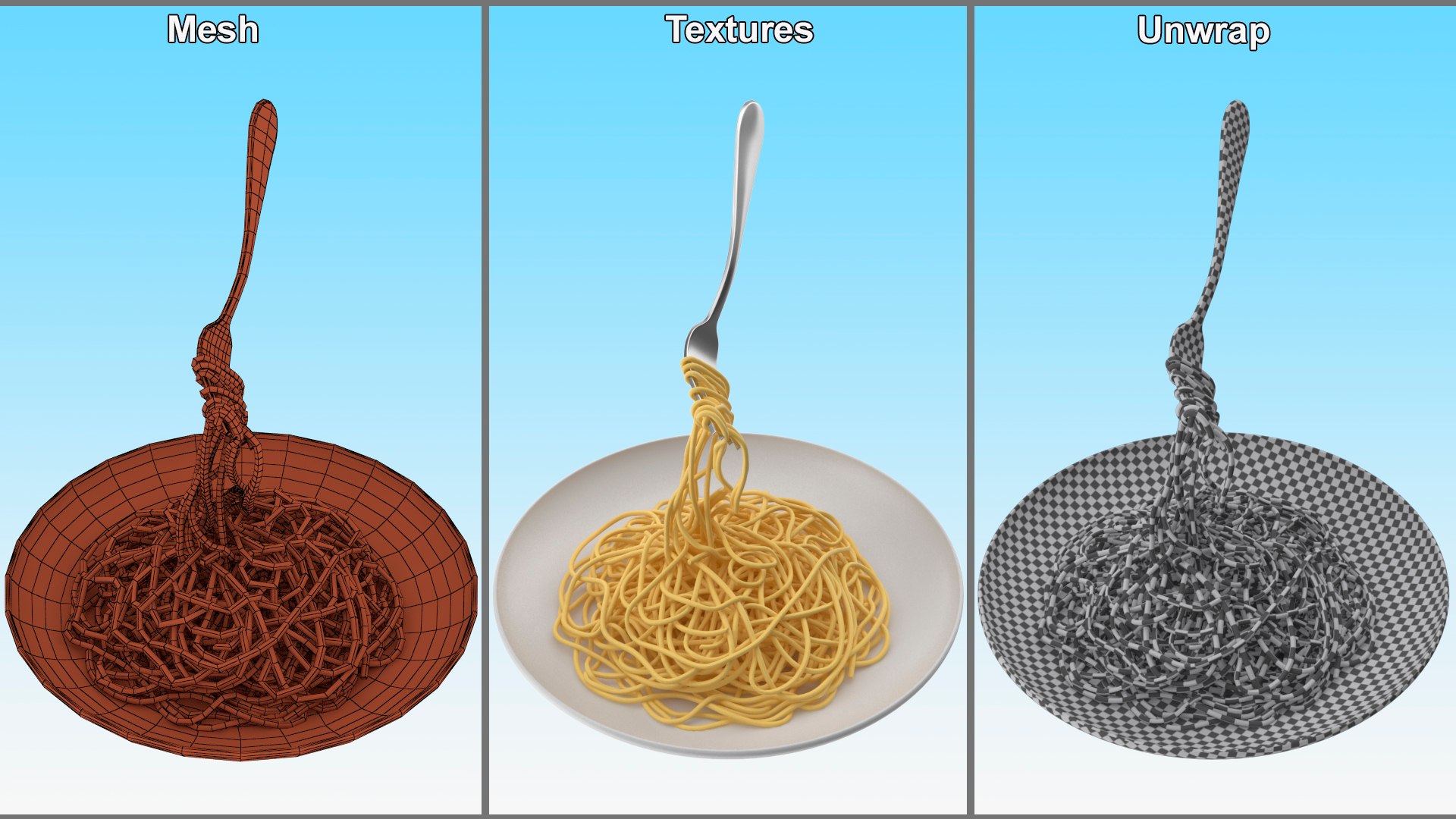 Cooked Spaghetti With Fork Model - TurboSquid 2180760