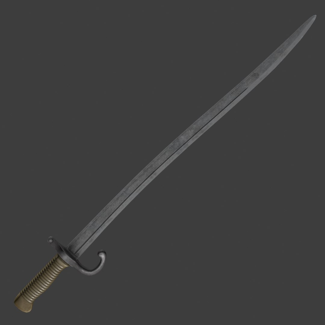 3d obj long scottish dagger