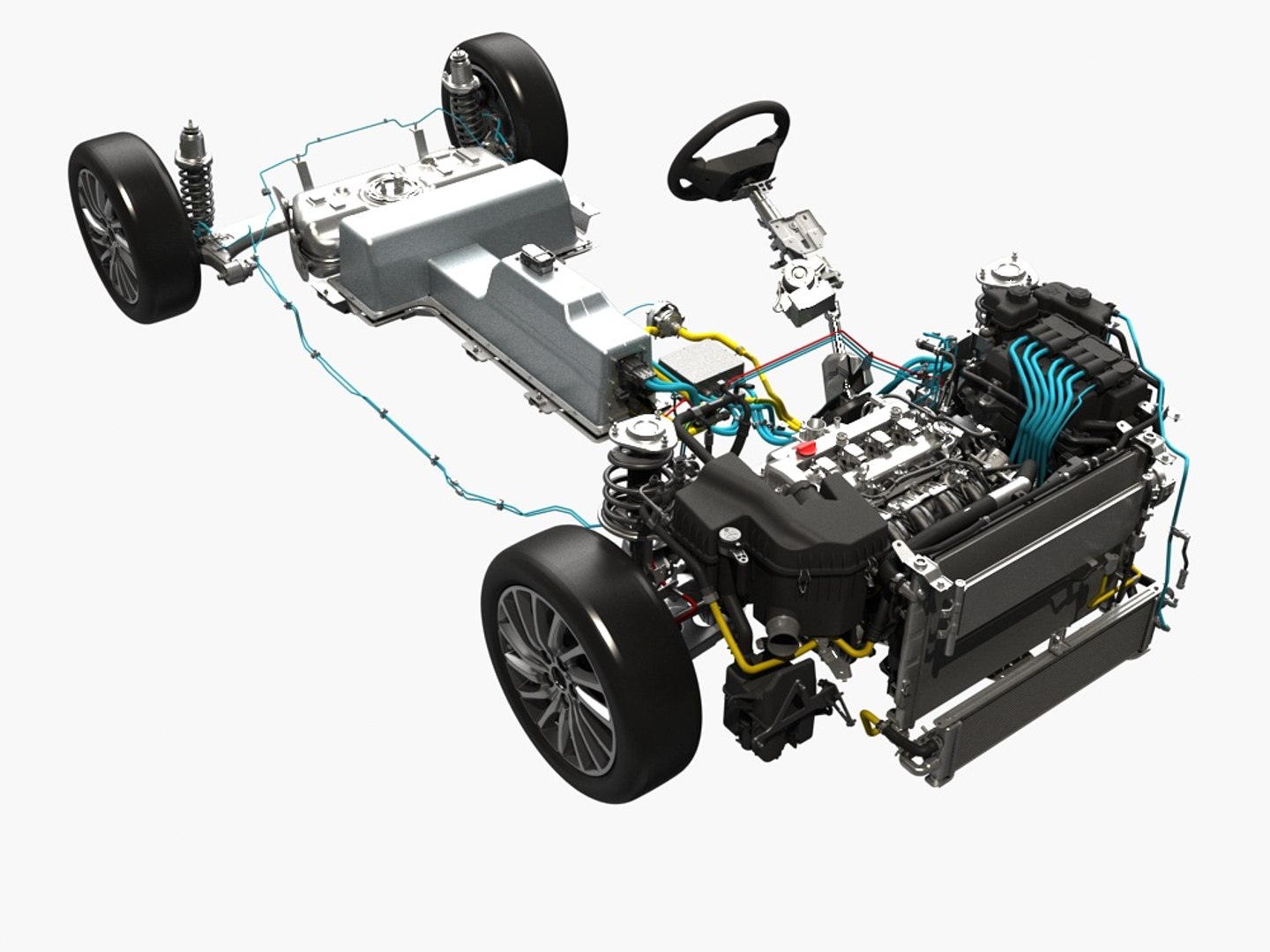 3D chassis electric car - TurboSquid 1649597
