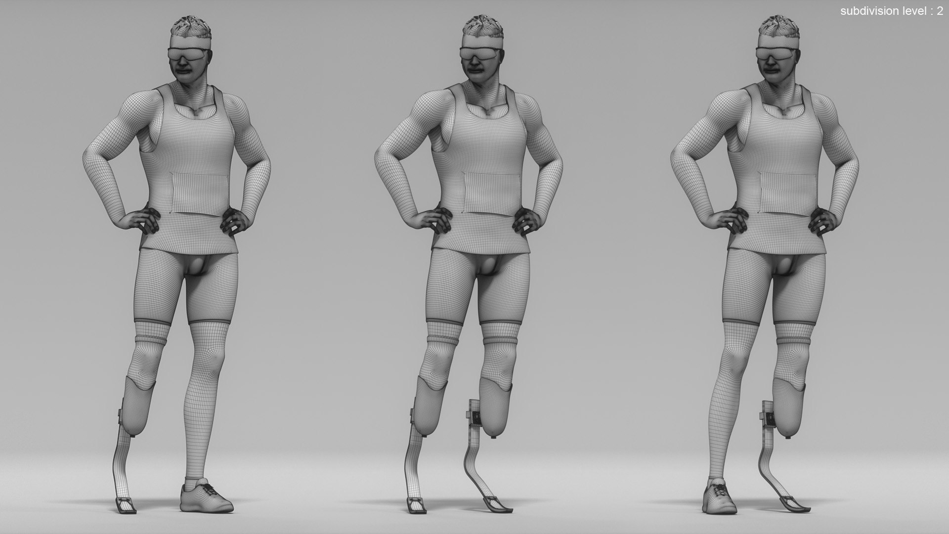 Male Paralympic Runner Animated HQ 3D Model - TurboSquid 2274292