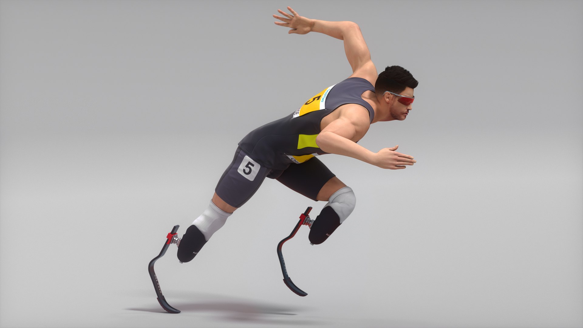 Male Paralympic Runner Animated HQ 3D Model - TurboSquid 2274292
