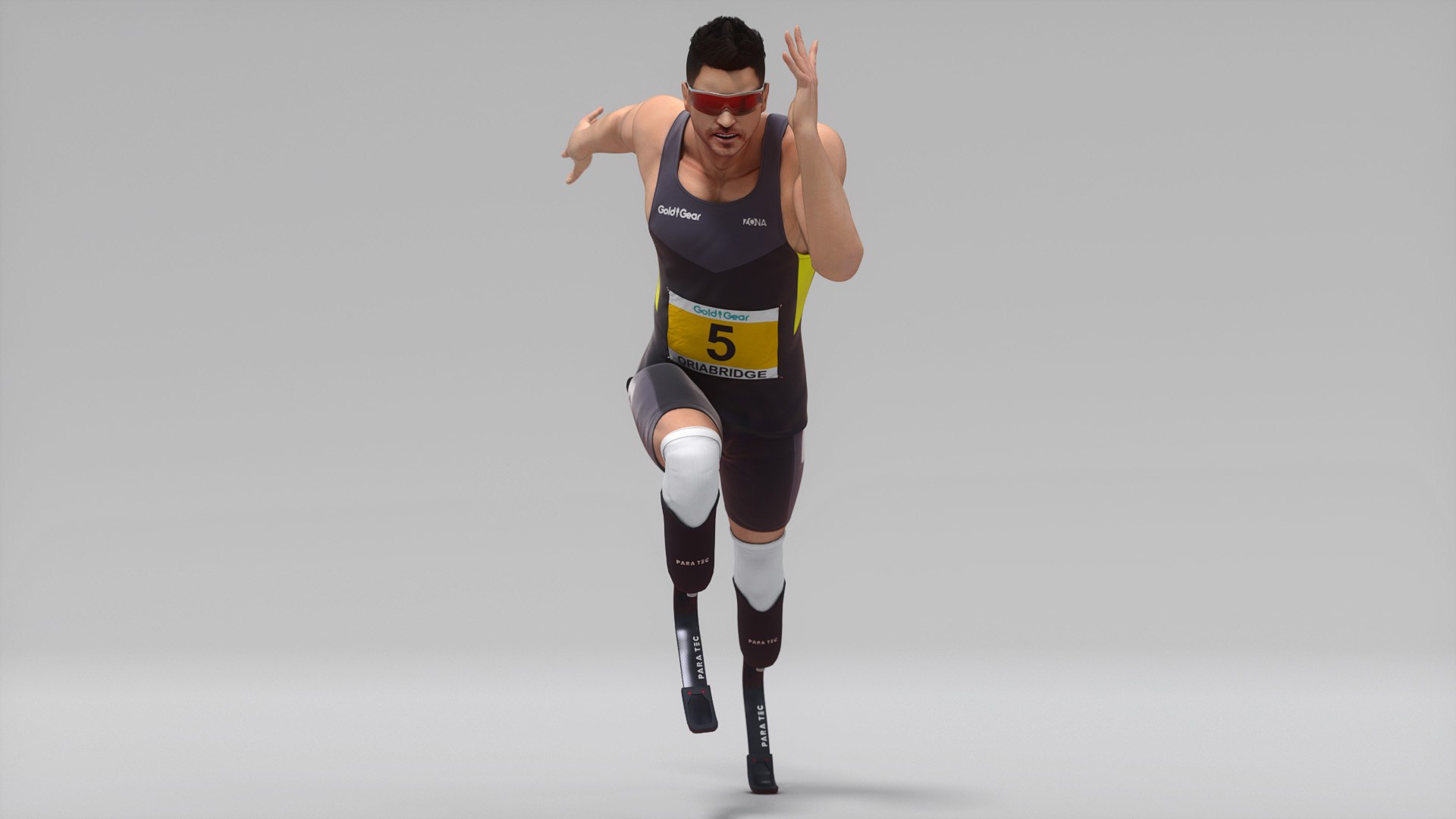 Male Paralympic Runner Animated HQ 3D Model - TurboSquid 2274292