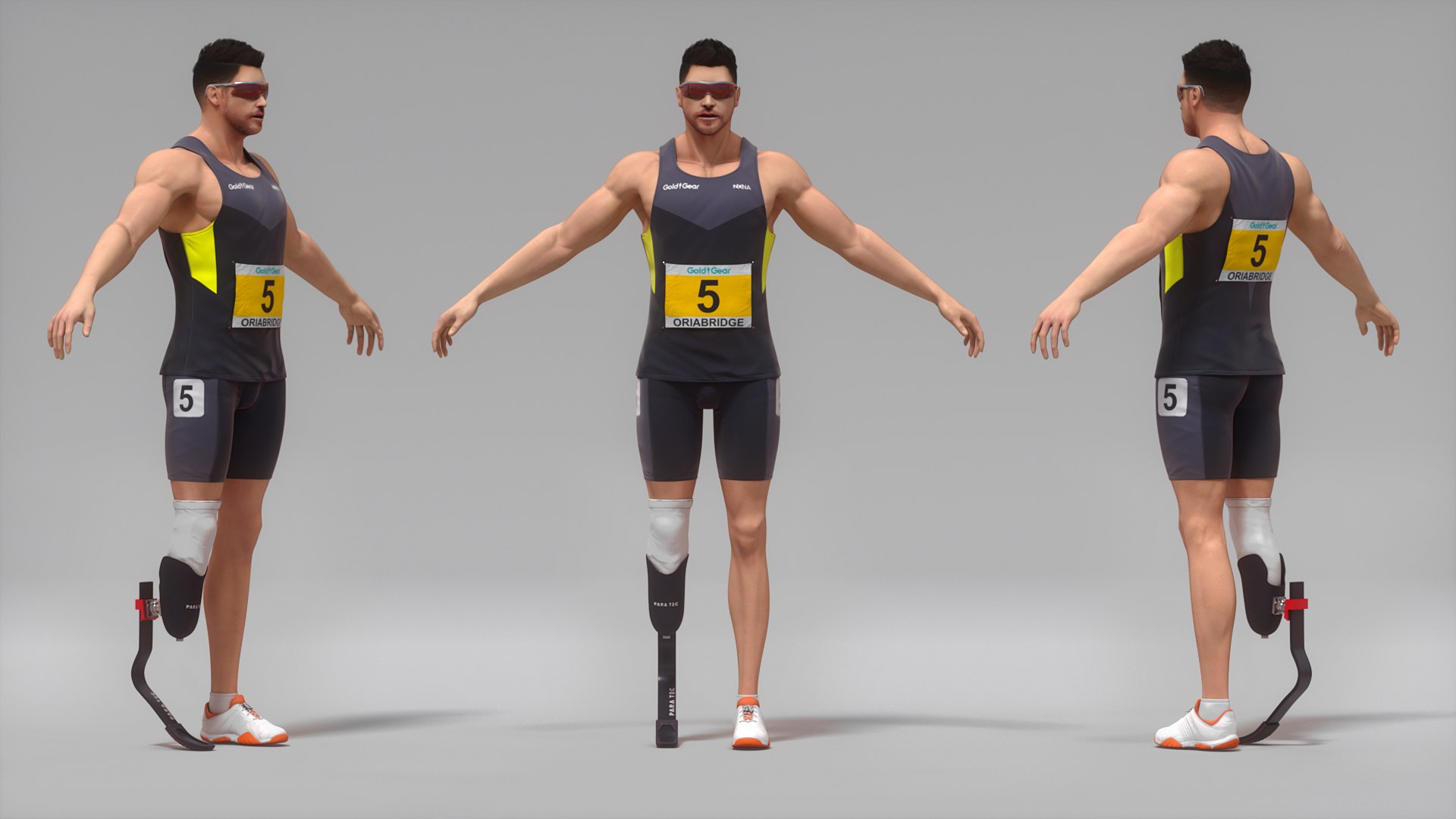Male Paralympic Runner Animated HQ 3D Model - TurboSquid 2274292