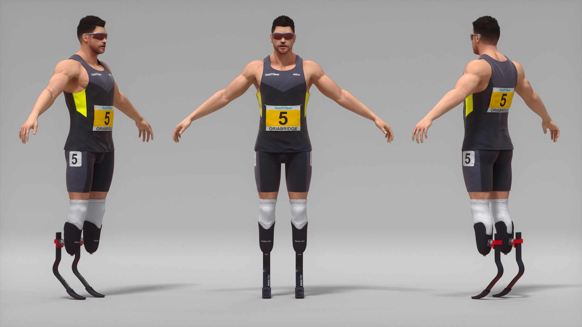 Male Paralympic Runner Animated HQ 3D Model - TurboSquid 2274292