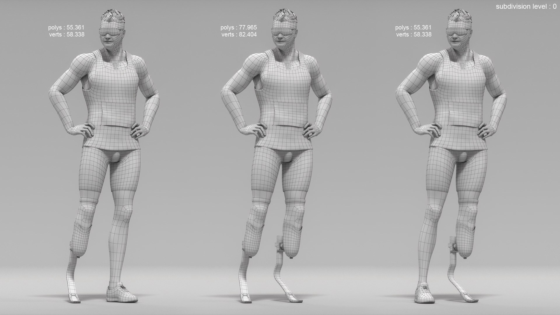 Male Paralympic Runner Animated HQ 3D Model - TurboSquid 2274292
