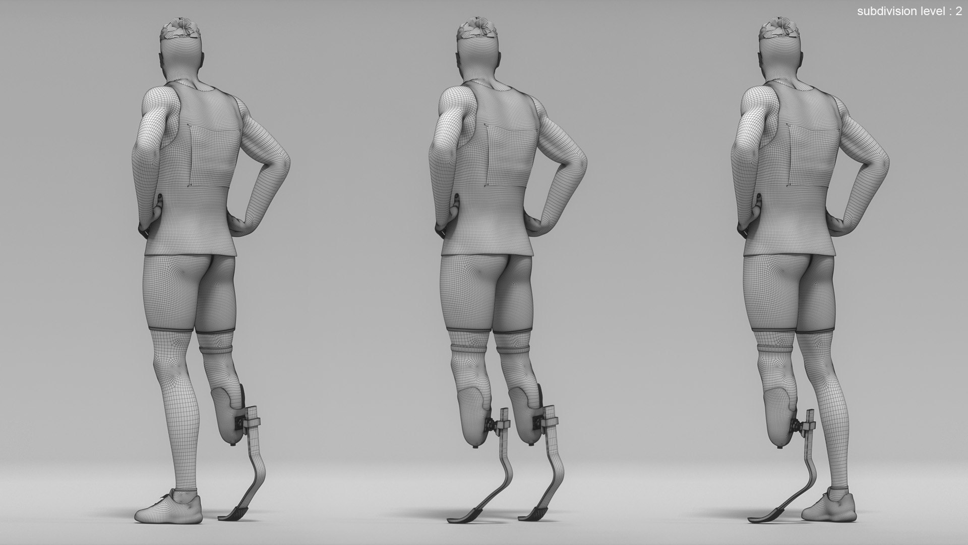 Male Paralympic Runner Animated HQ 3D Model - TurboSquid 2274292