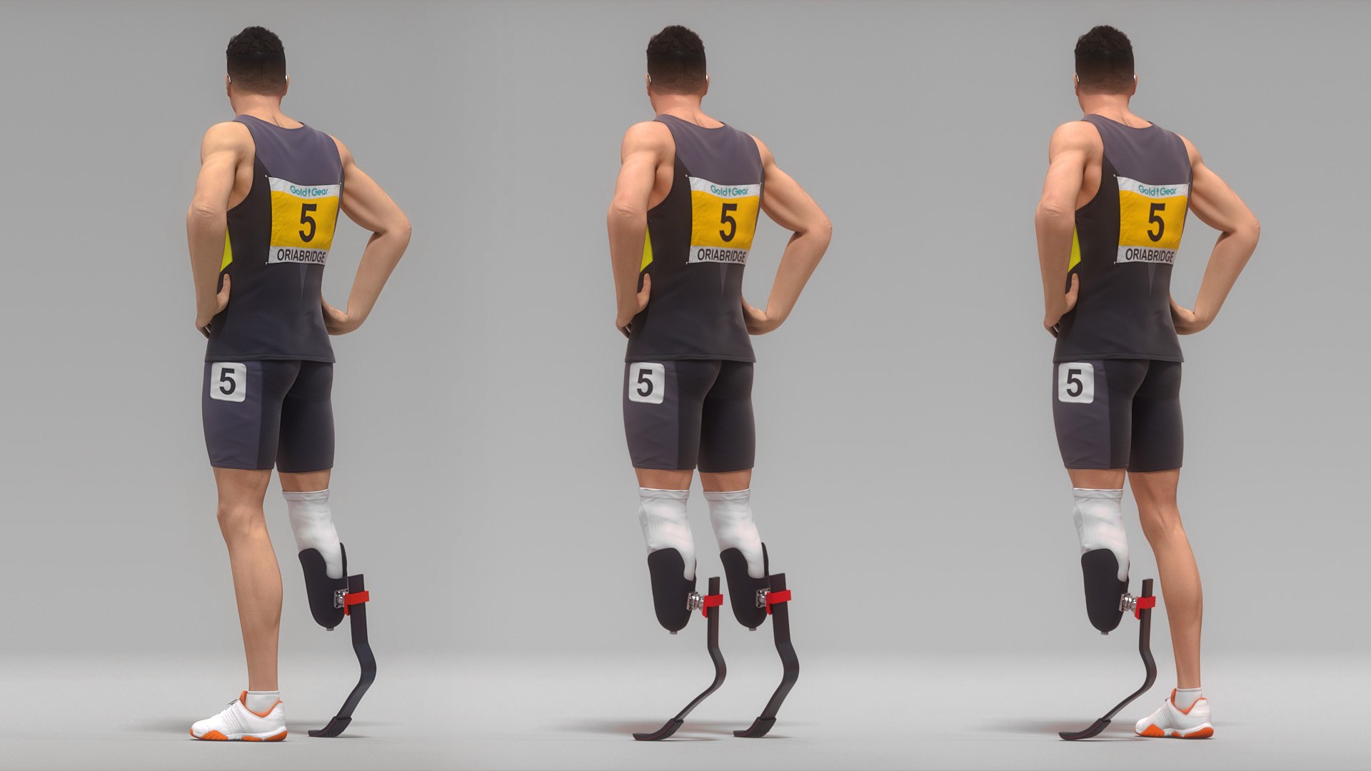 Male Paralympic Runner Animated HQ 3D Model - TurboSquid 2274292