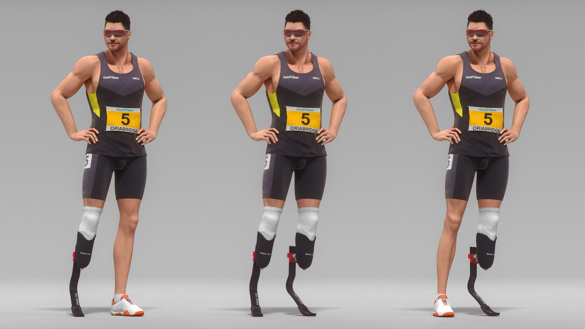 Male Paralympic Runner Animated HQ 3D Model - TurboSquid 2274292