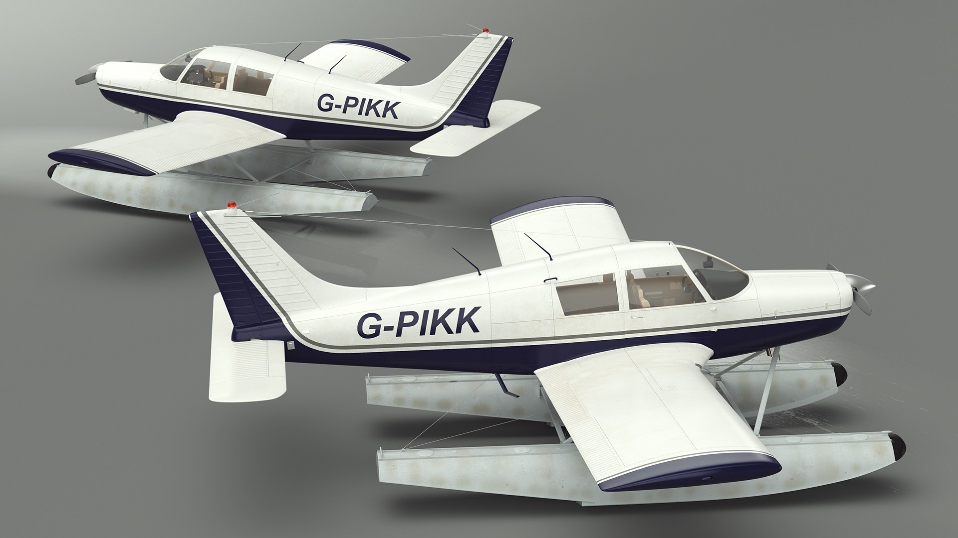 Single Engine Seaplane Piper PA-28 Cherokee 3D Model - TurboSquid 2280701