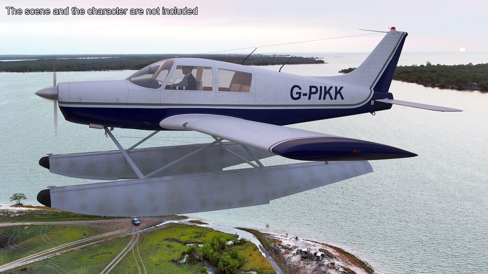 Single Engine Seaplane Piper PA-28 Cherokee 3D Model - TurboSquid 2280701