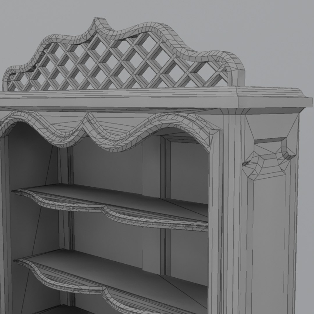 3d model antique shelves