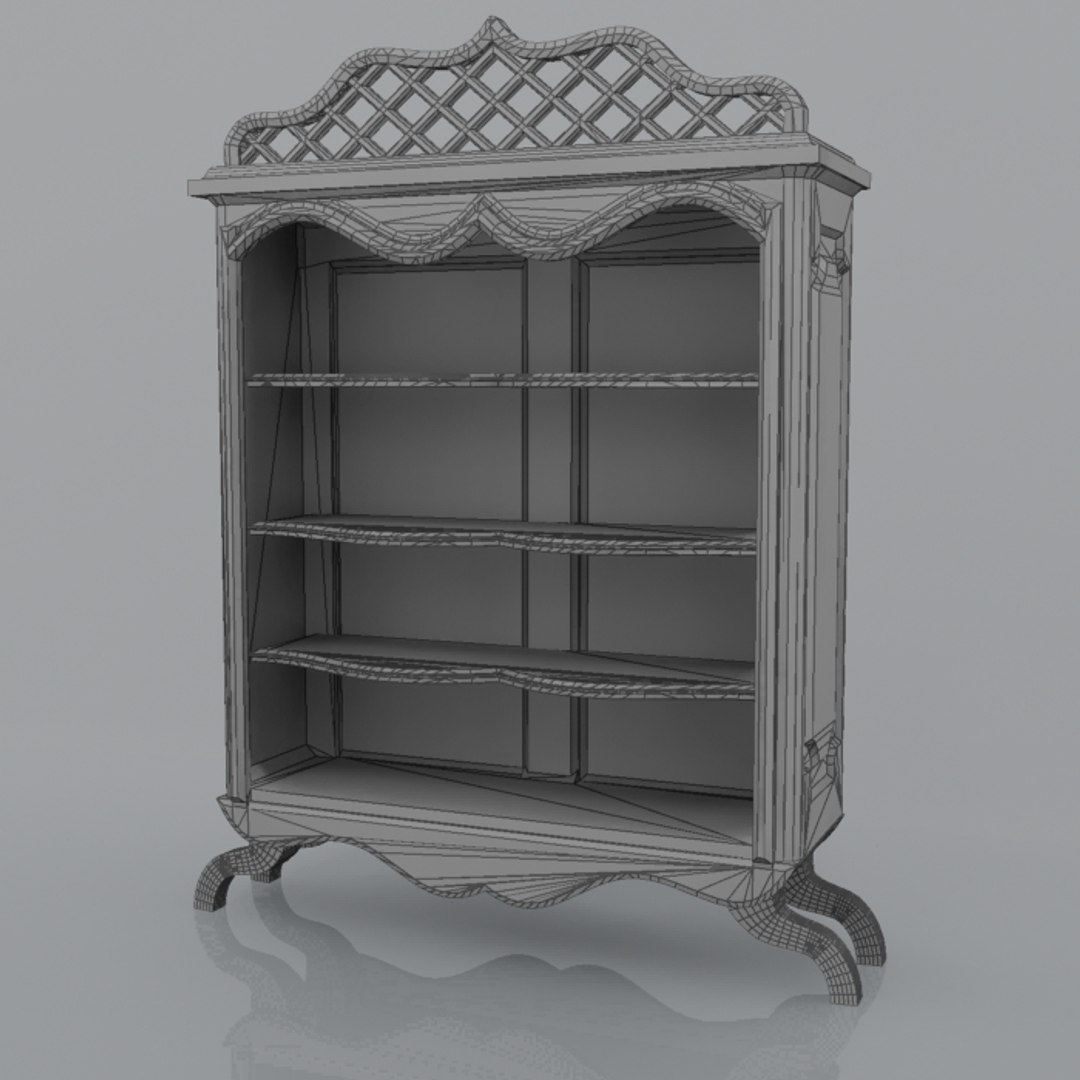 3d model antique shelves