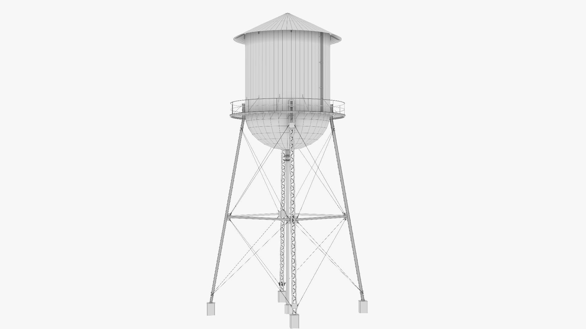3D Water Tower Model - TurboSquid 1576540