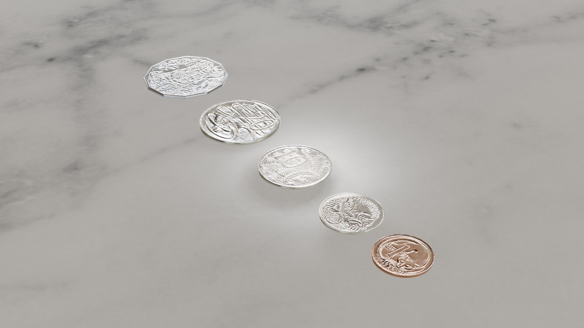 3D model Australian Coin Collection All AUD Coins - TurboSquid 1997738