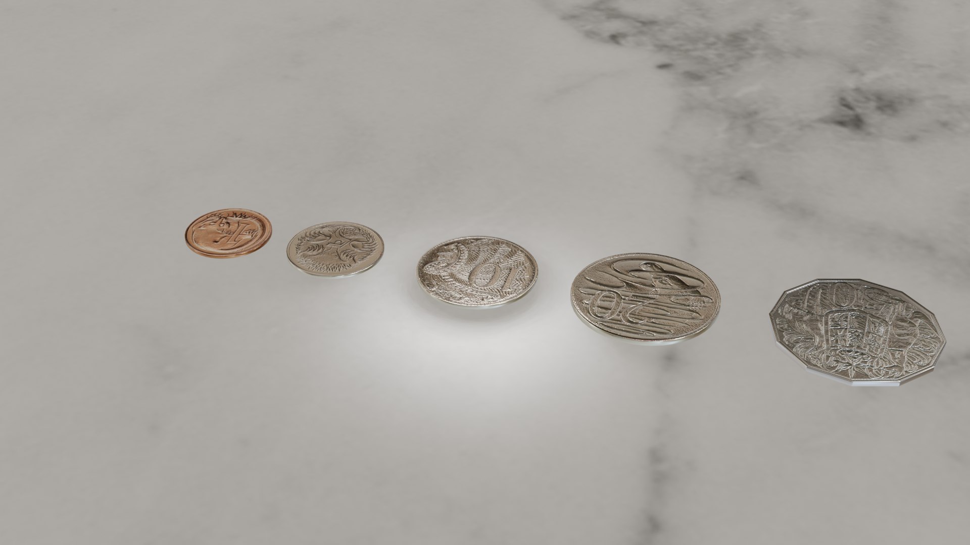 3D model Australian Coin Collection All AUD Coins - TurboSquid 1997738