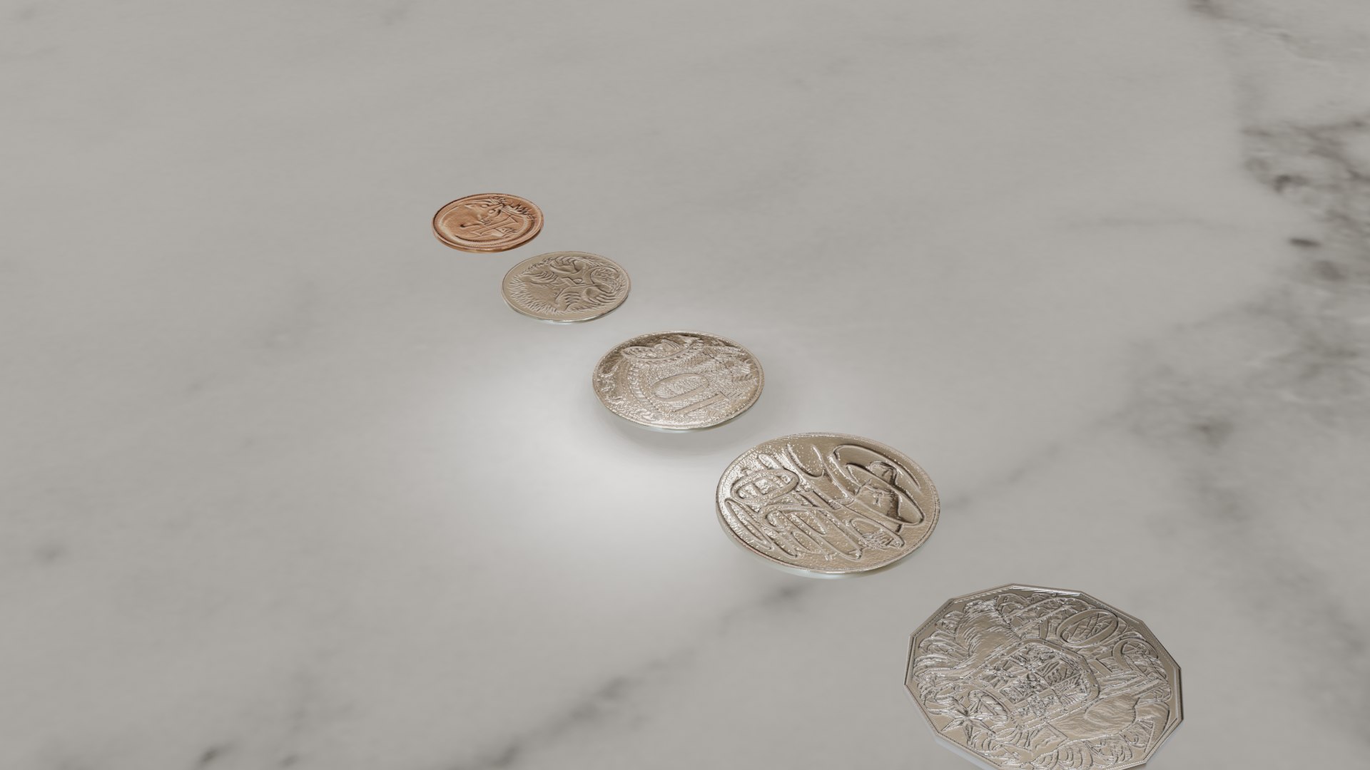 3D model Australian Coin Collection All AUD Coins - TurboSquid 1997738