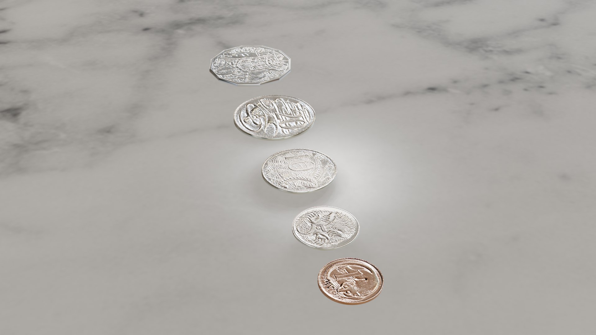 3D model Australian Coin Collection All AUD Coins - TurboSquid 1997738