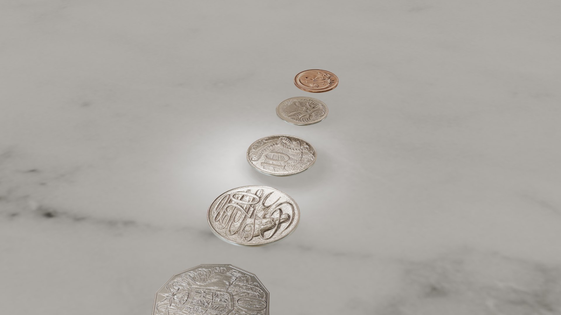 3D model Australian Coin Collection All AUD Coins - TurboSquid 1997738