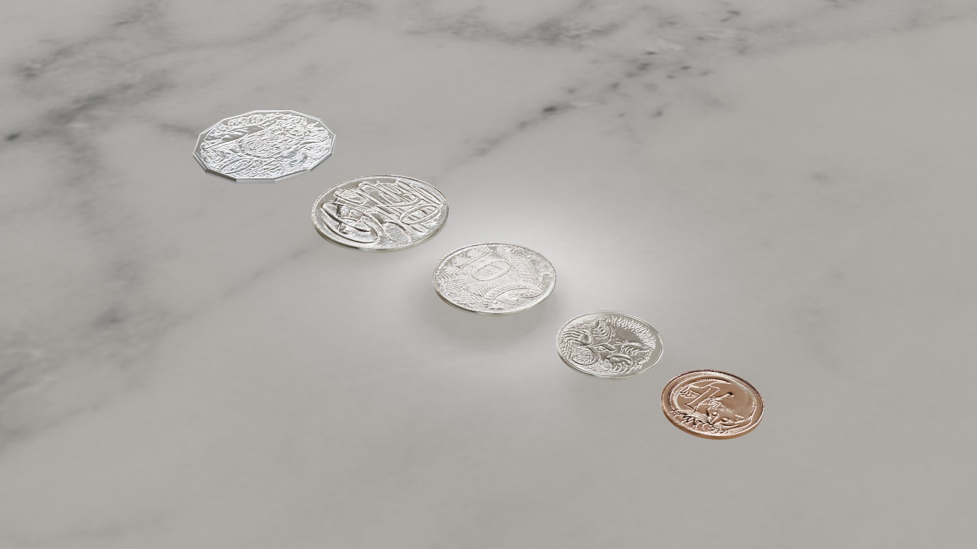 3D model Australian Coin Collection All AUD Coins - TurboSquid 1997738