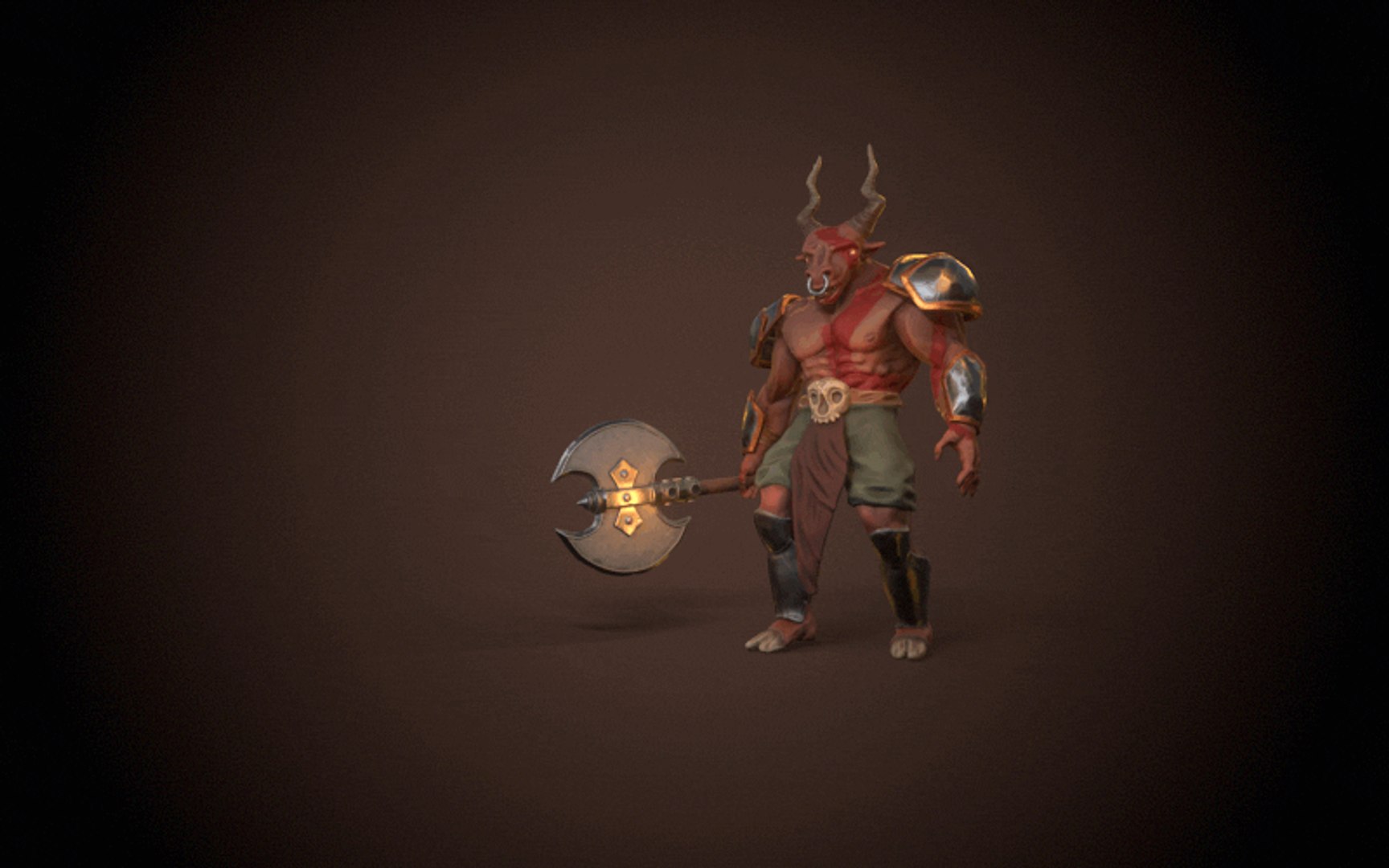 Low Poly 3D character Minotaur Rigged Animation PBR 3D - TurboSquid 2101656