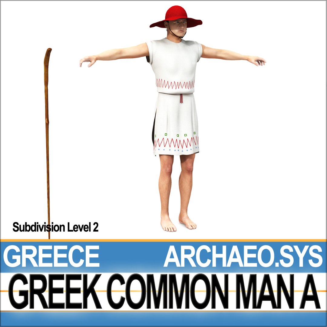 Ancient Greek Common Man Character 3d 3ds