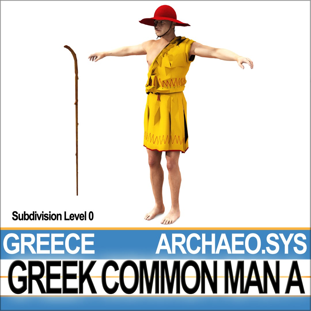 Ancient Greek Common Man Character 3d 3ds