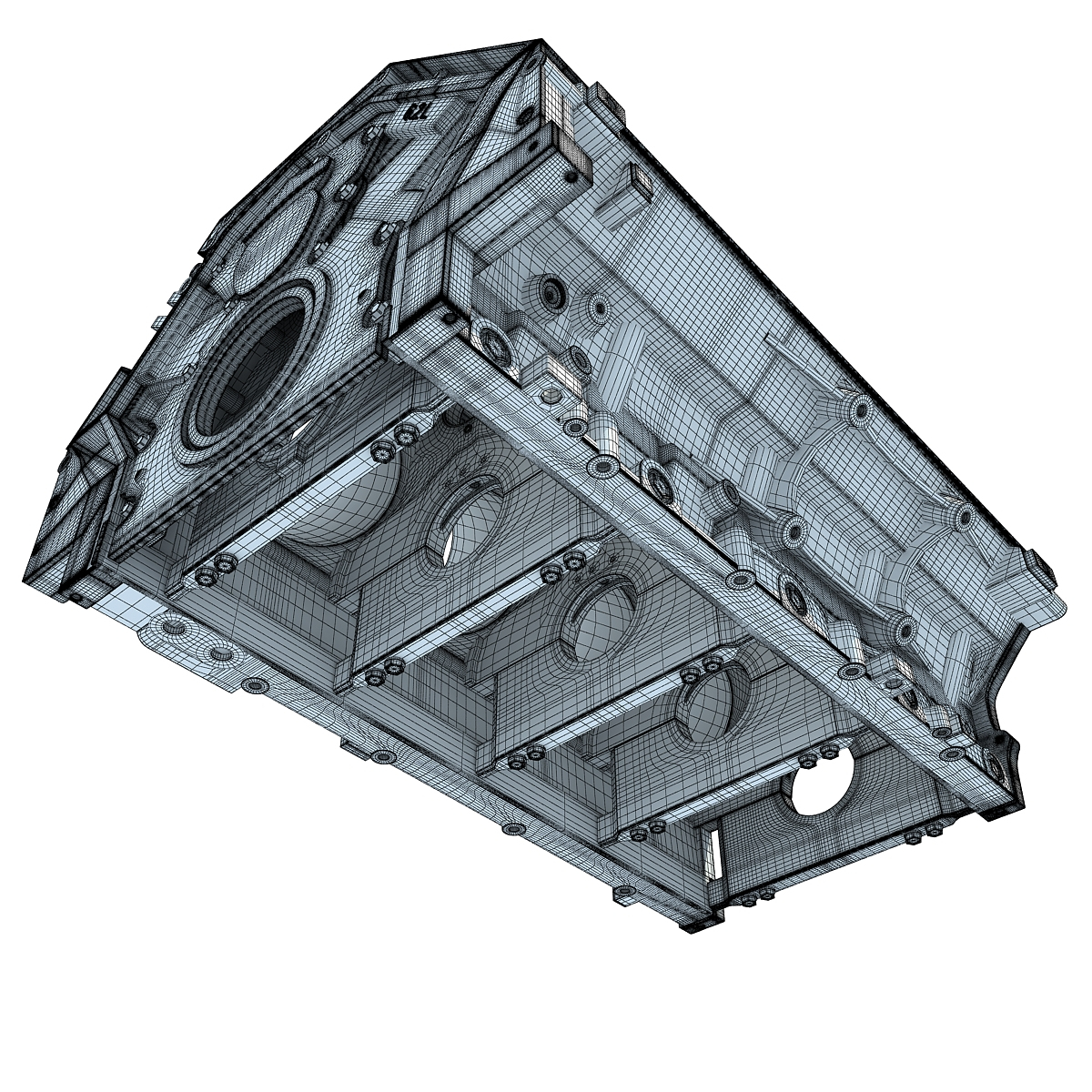 3d model v8 engine block