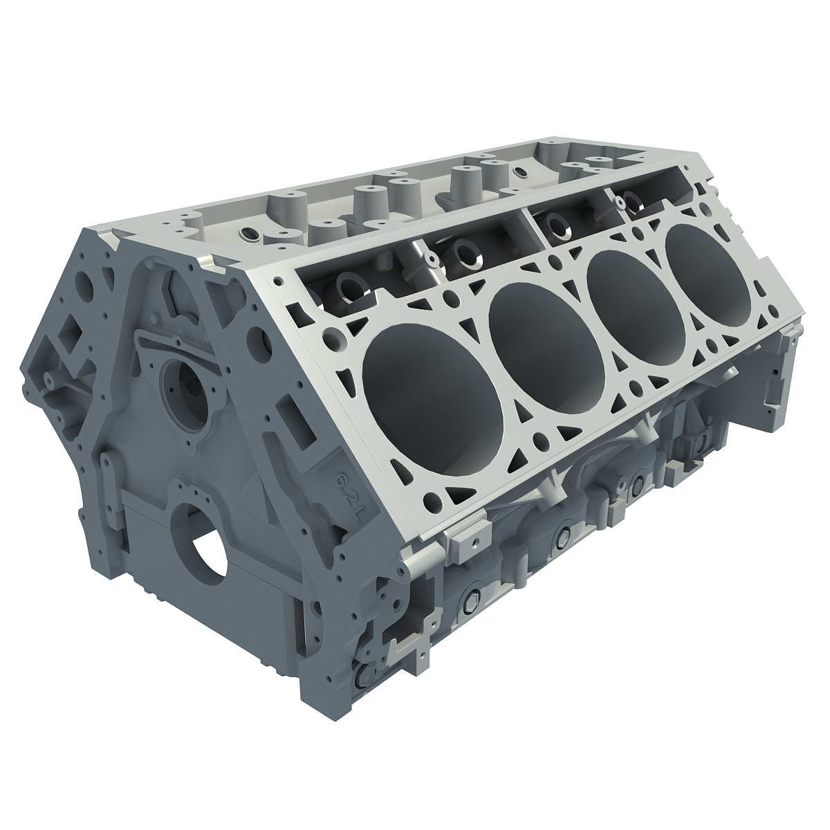 3d model v8 engine block