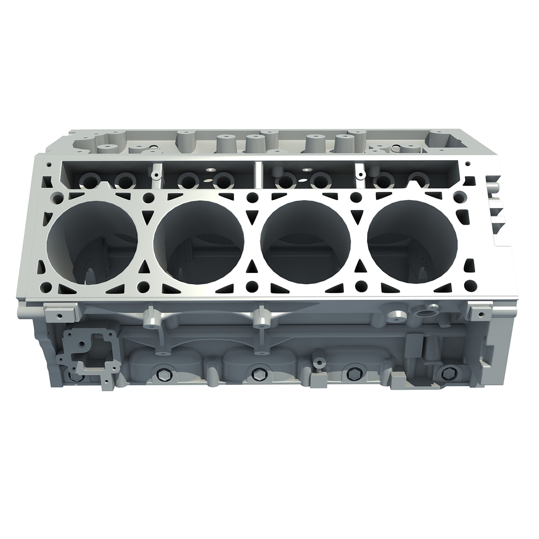 3d model v8 engine block