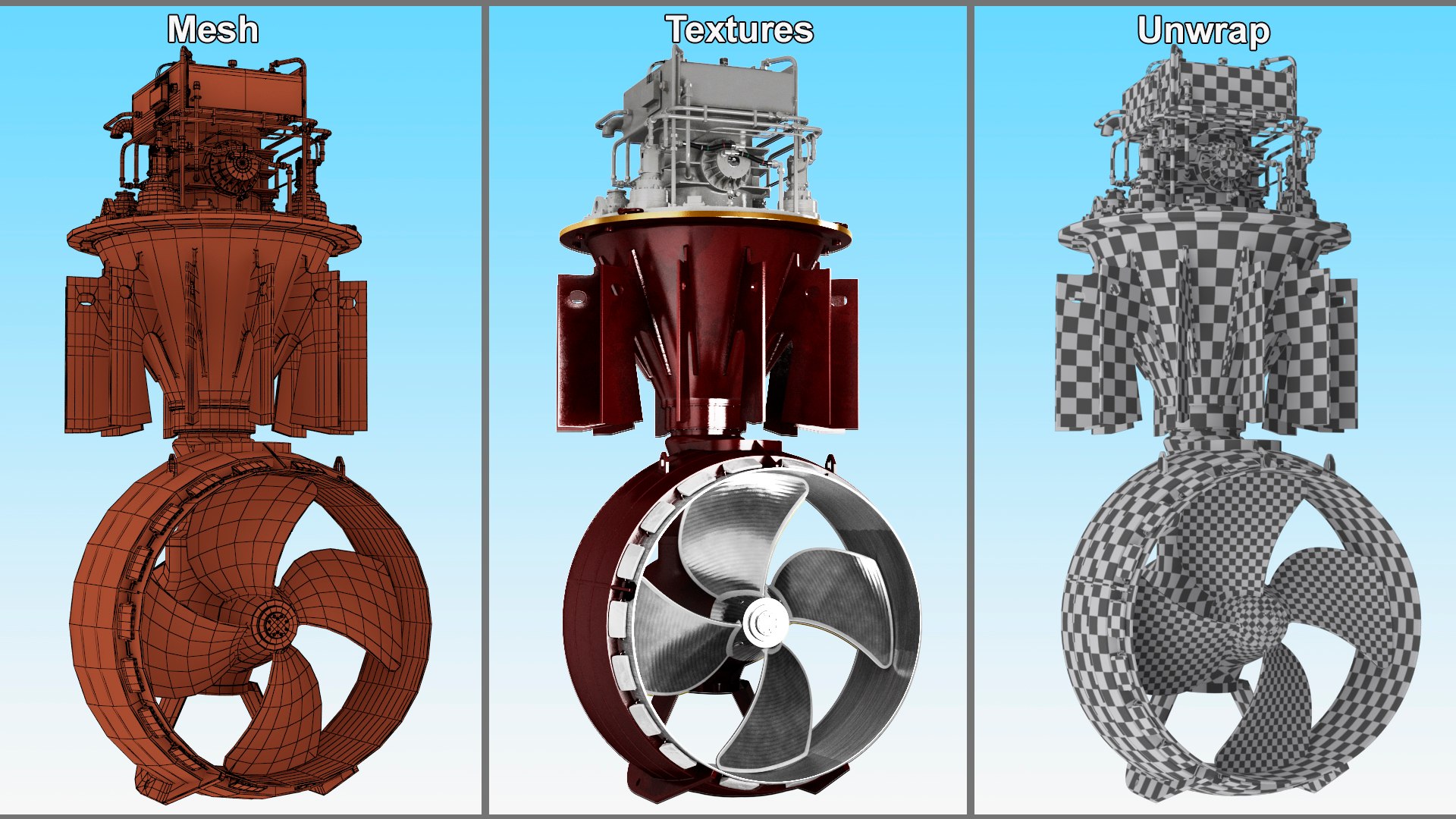 3D Ship Rudder Propeller - TurboSquid 2218479
