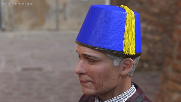 Traditional arabic blue fez model - TurboSquid 1682072