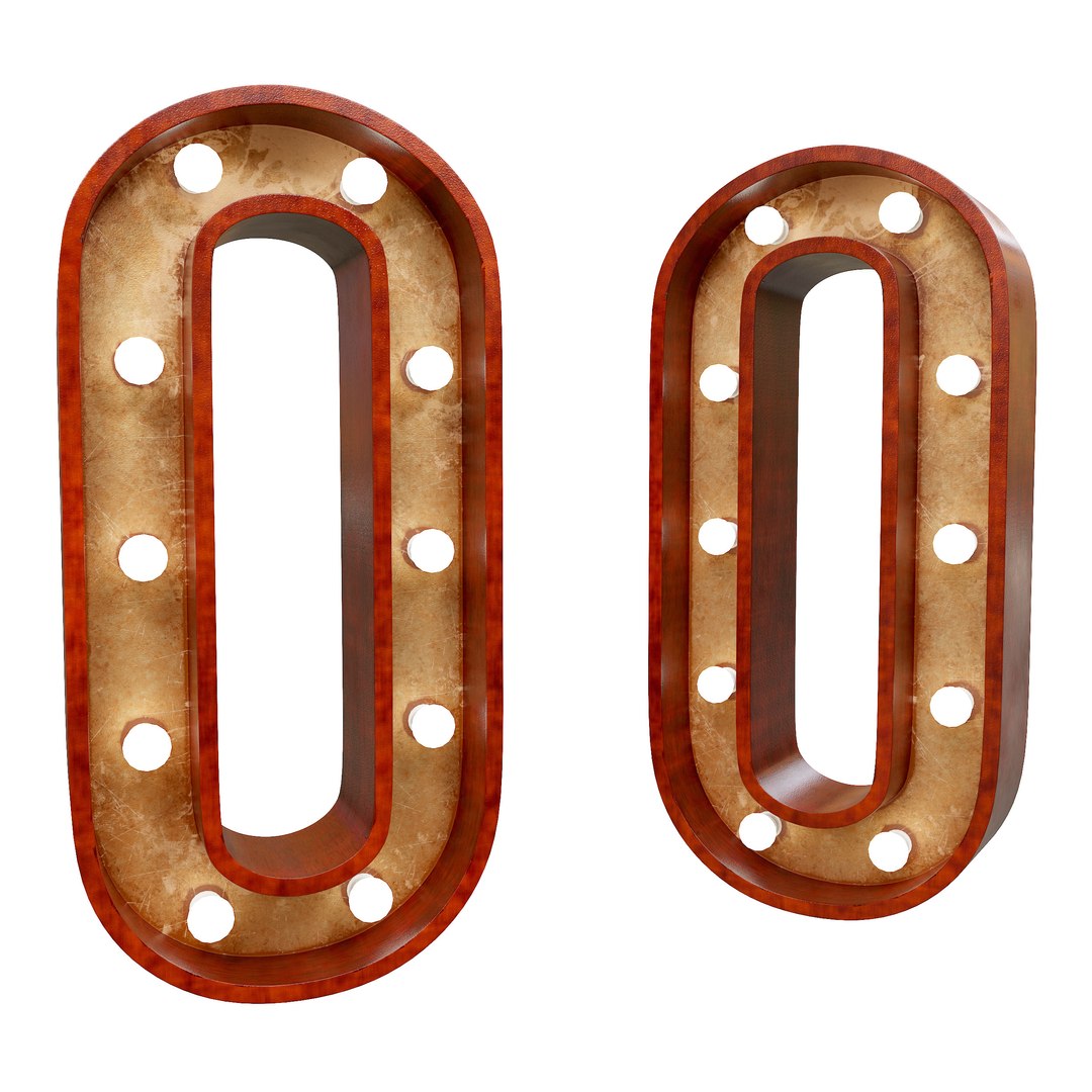 3D Marquee Letter O Light Bulb Wooden Glow Sign Model - TurboSquid 1974463