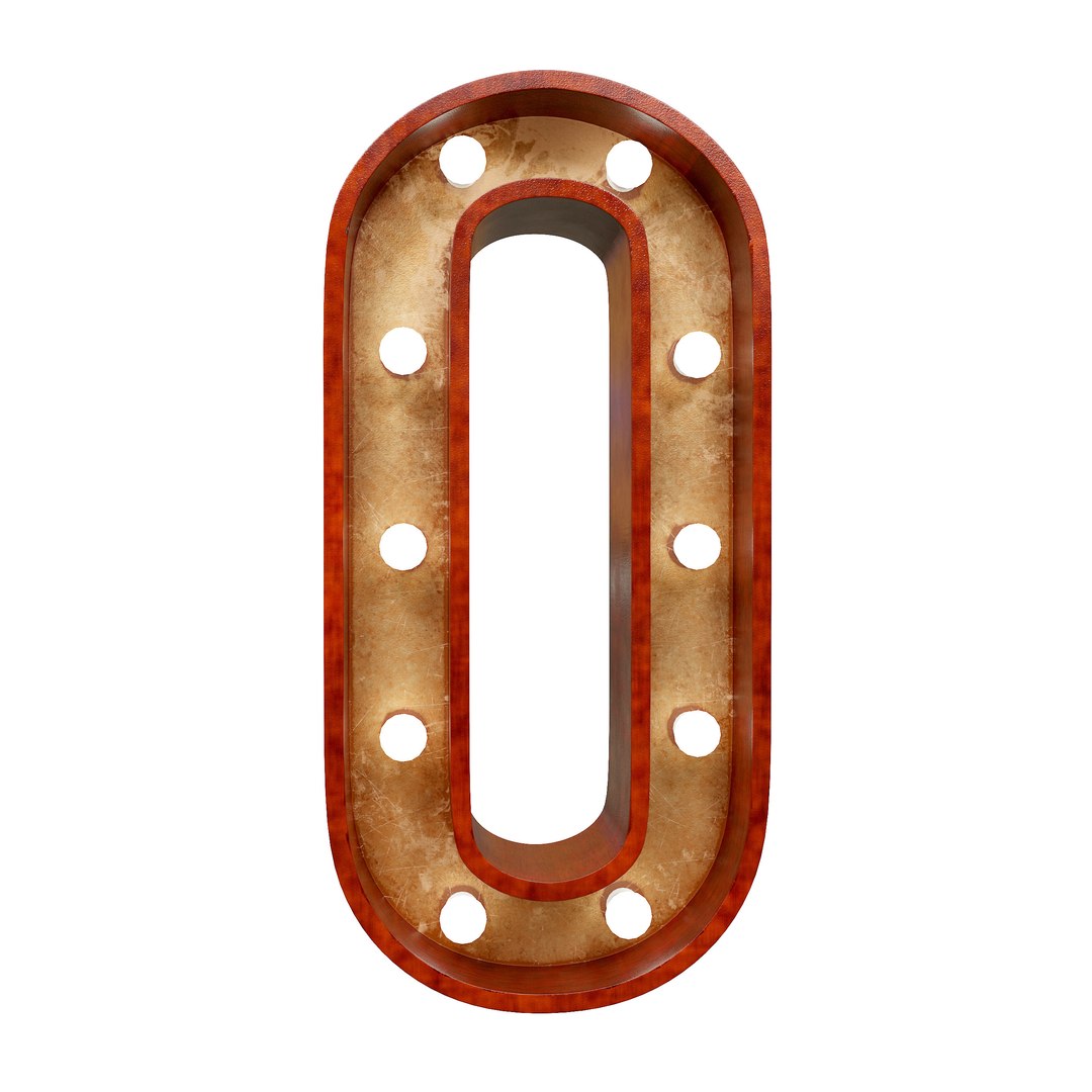 3D Marquee Letter O Light Bulb Wooden Glow Sign Model - TurboSquid 1974463
