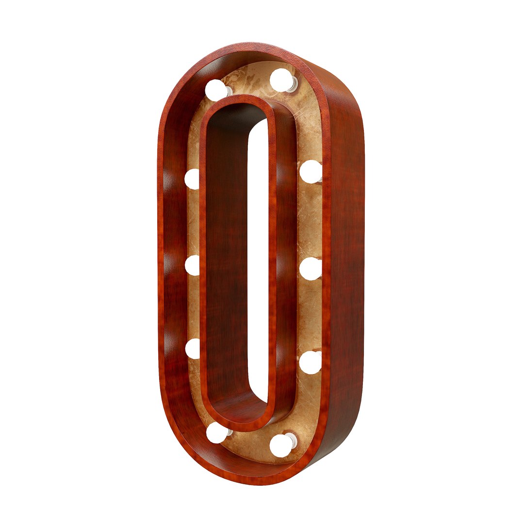 3D Marquee Letter O Light Bulb Wooden Glow Sign Model - TurboSquid 1974463