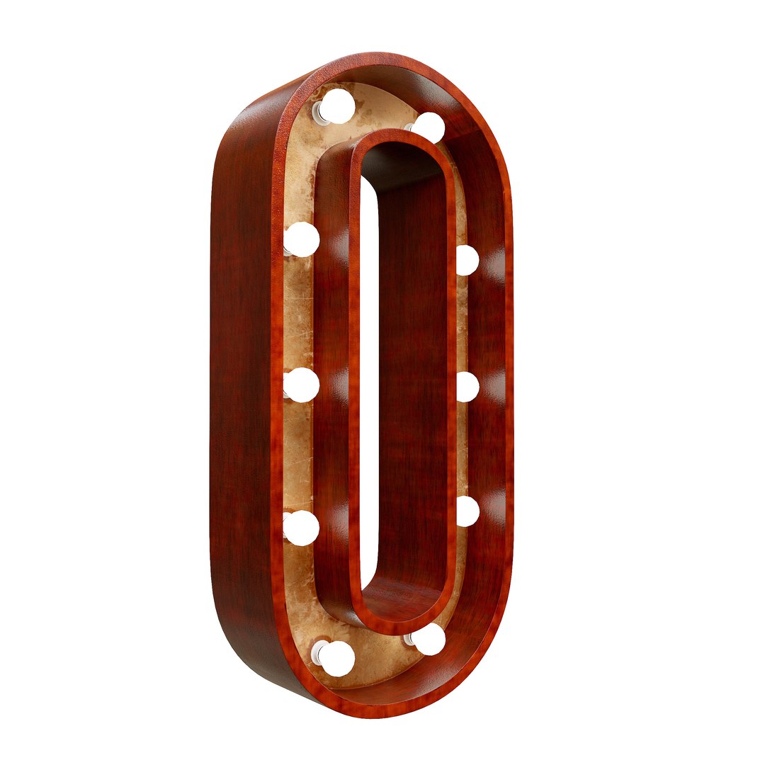 3D Marquee Letter O Light Bulb Wooden Glow Sign Model - TurboSquid 1974463