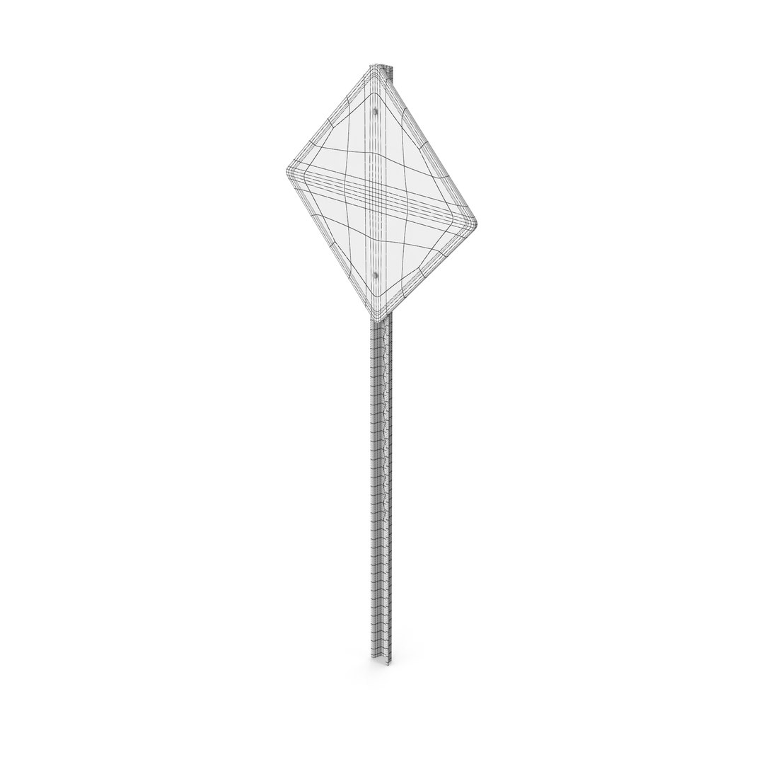 3D Yellow Road Sign Post - TurboSquid 2005959