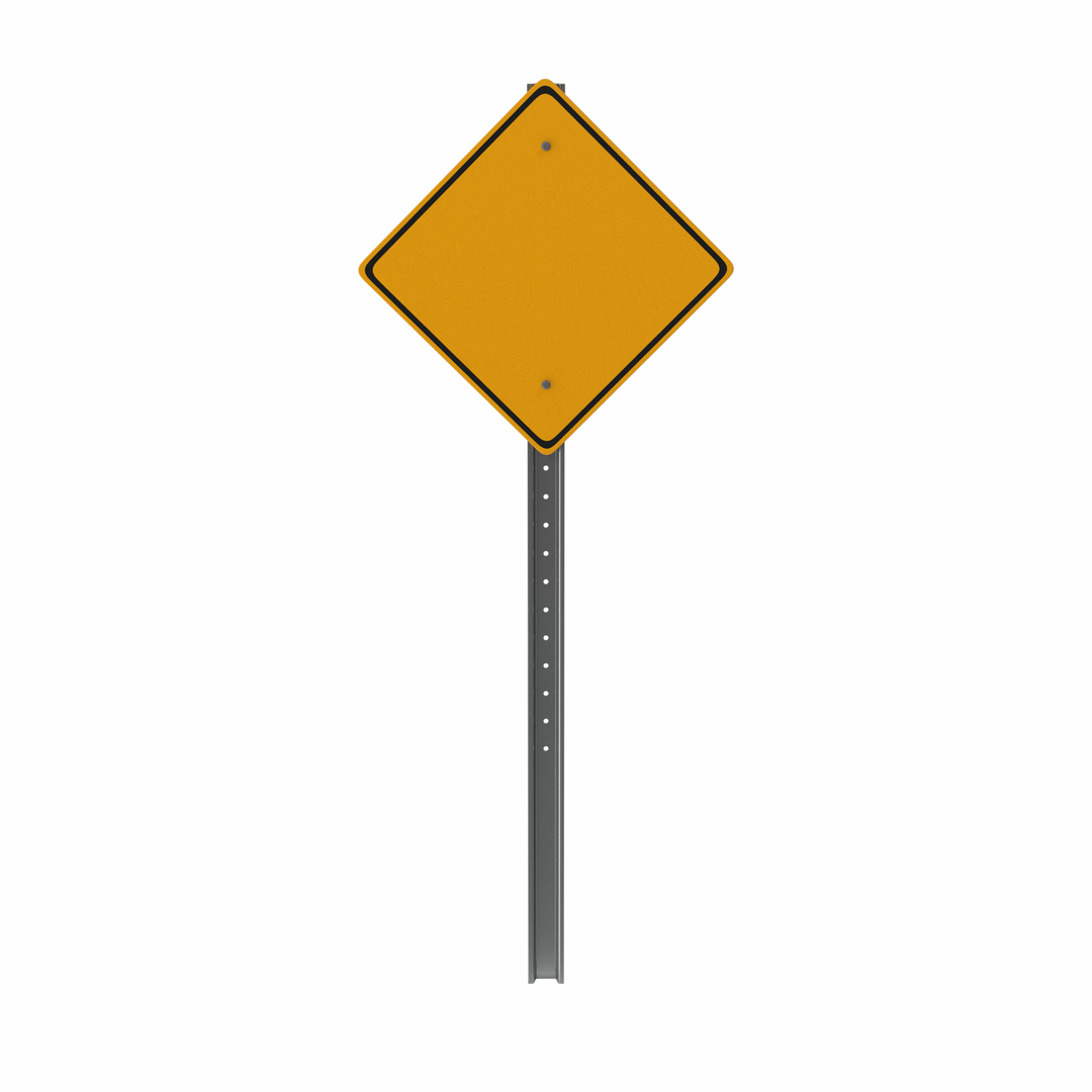 3D Yellow Road Sign Post - TurboSquid 2005959