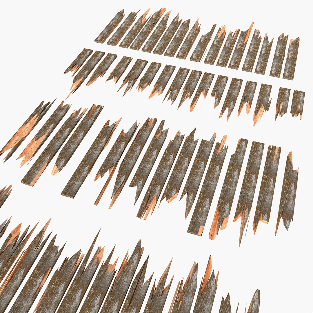 wood damage broke 3d model