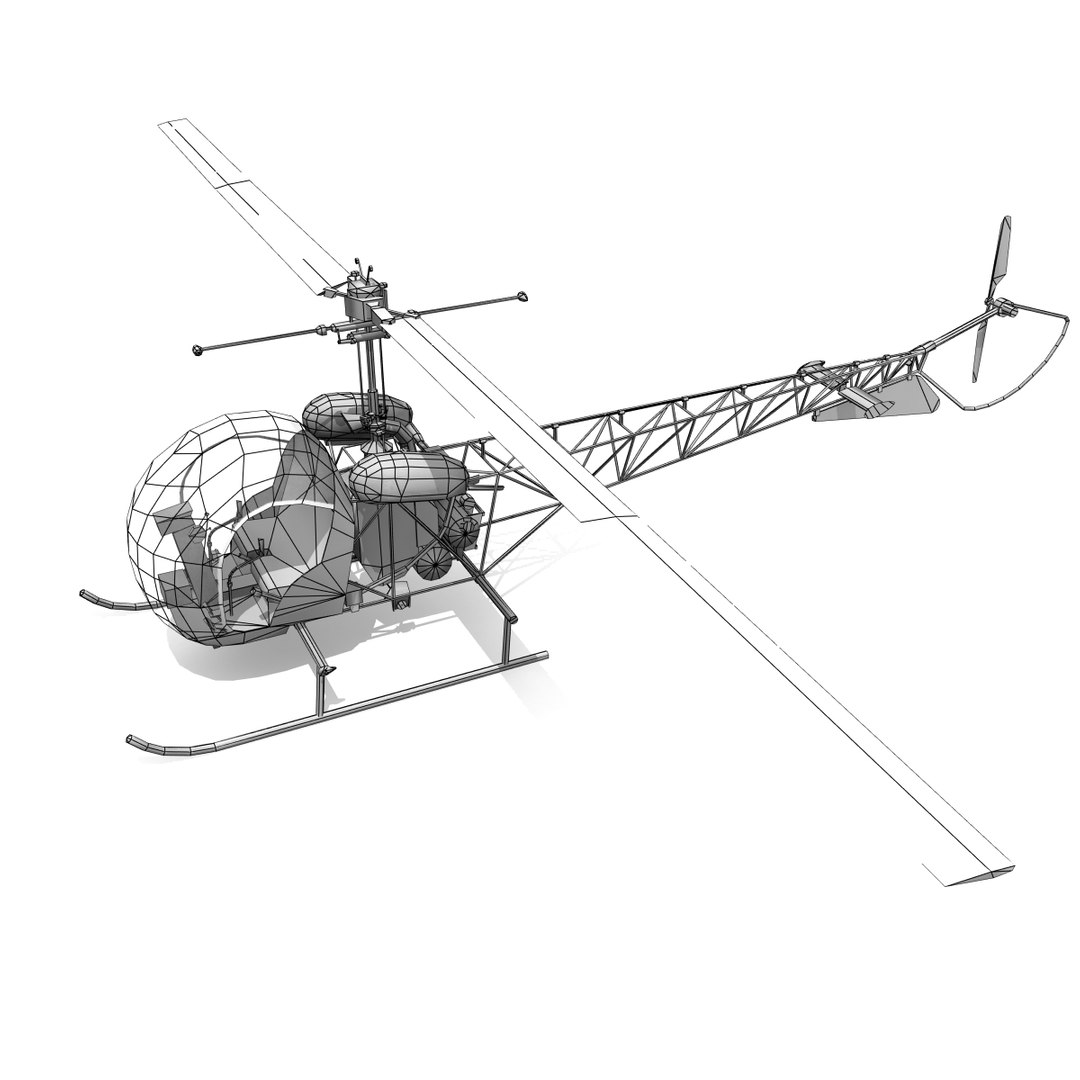 3d Helicopter Bell 47