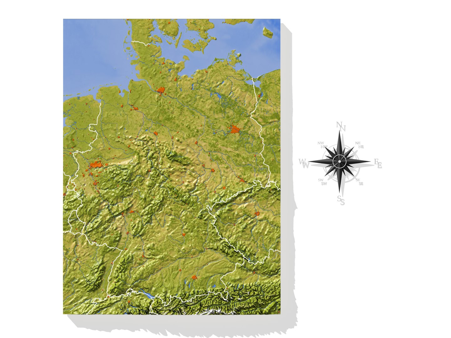 Germany Resolution Relief Maps 3d Model