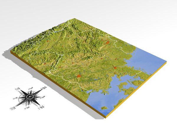 germany resolution relief maps 3d model