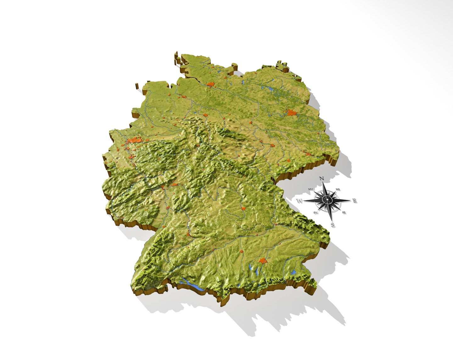 Germany Resolution Relief Maps 3d Model