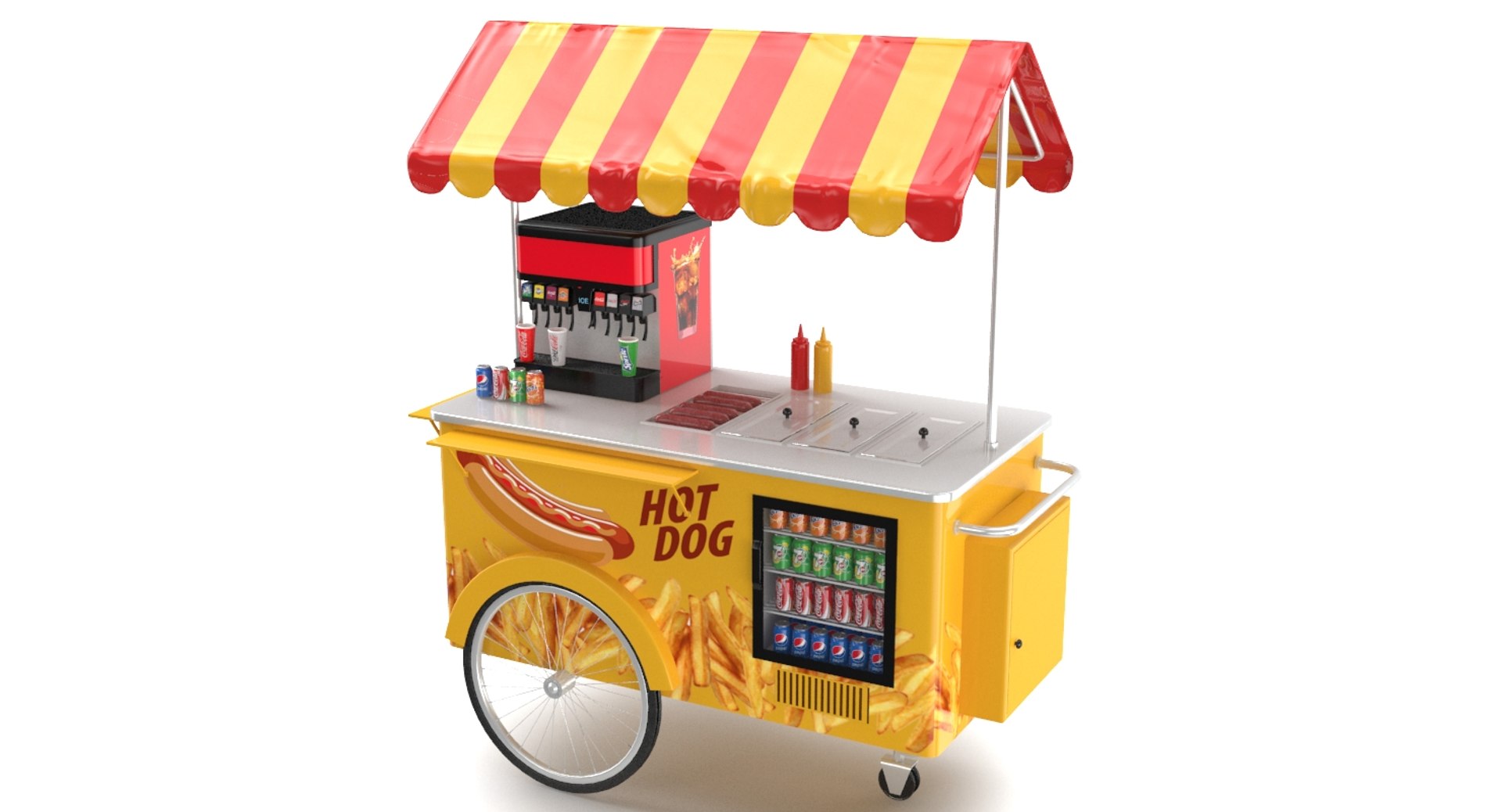 Food cart 3D model - TurboSquid 1318615