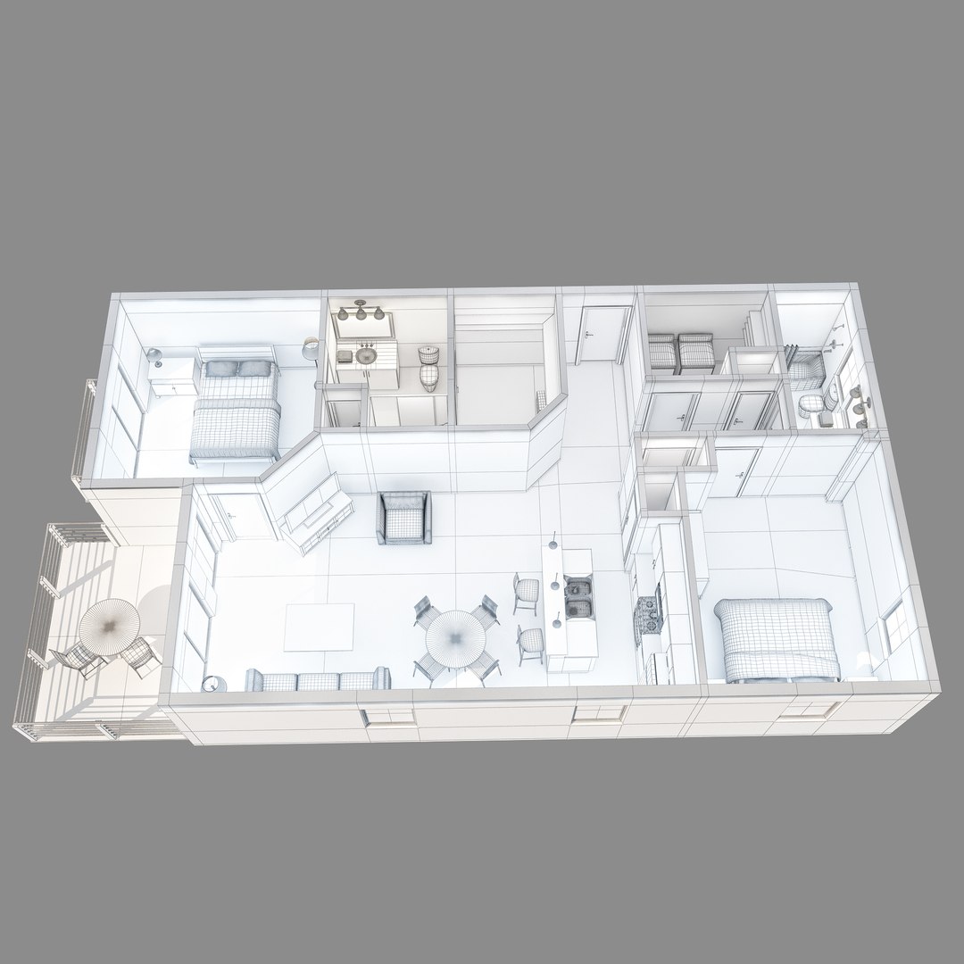3d Lighting Floor Plan Scene
