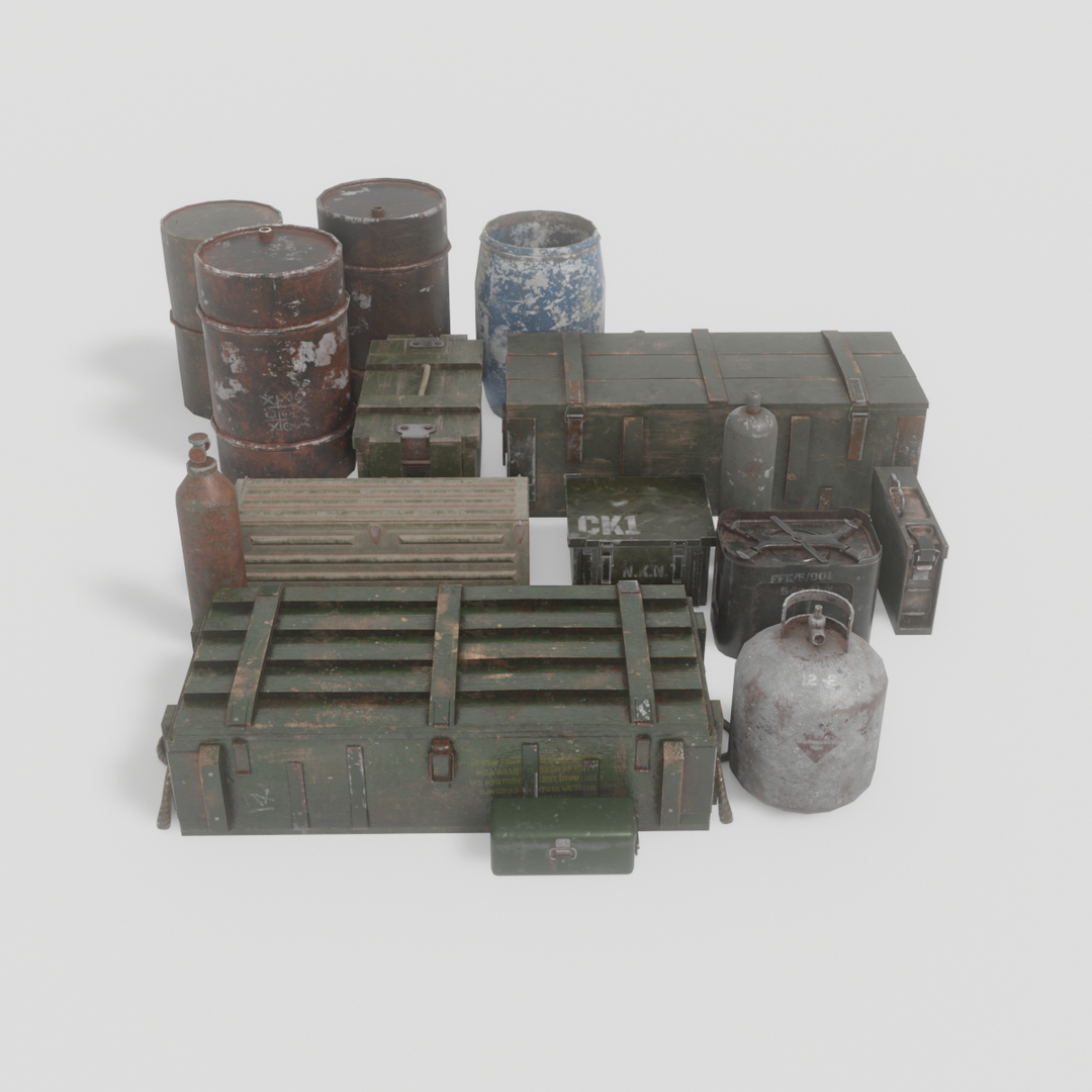 Army Crate Prop Pack 3D model - TurboSquid 1992564